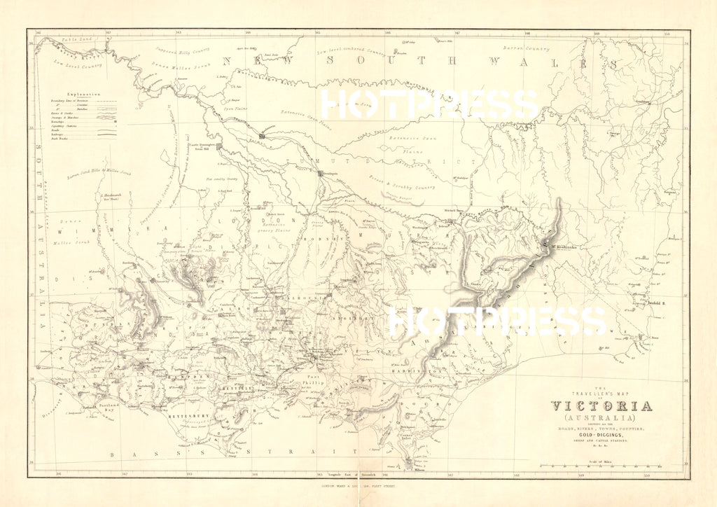 1856 Travellers' Map of the Colony of Victoria | Historical Images of ...