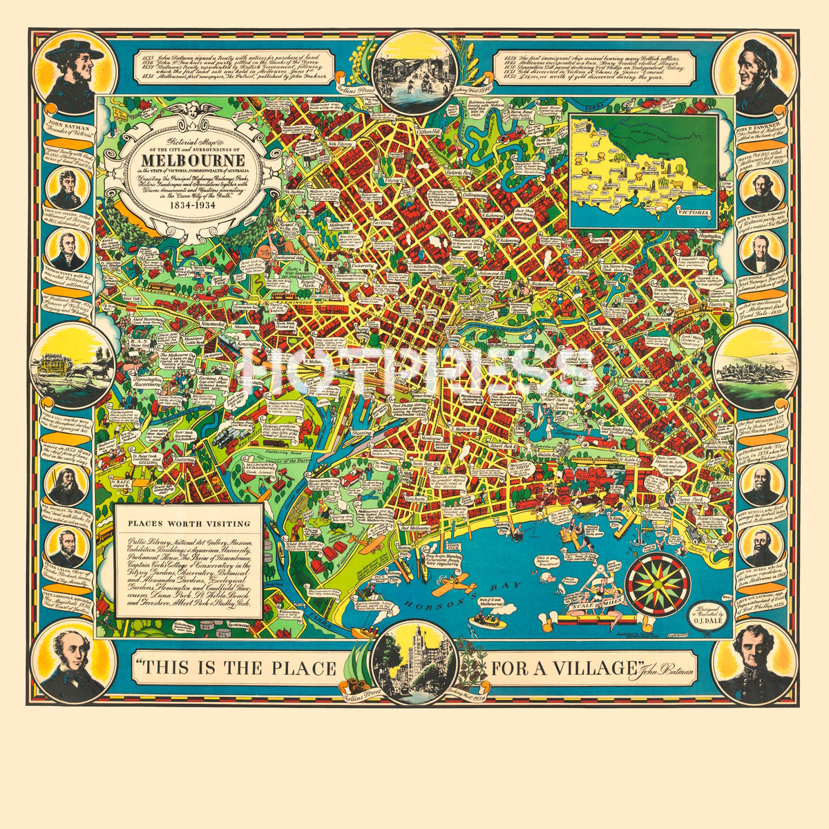 1934 Centenary Map of Melbourne | Historical Images of Melbourne ...