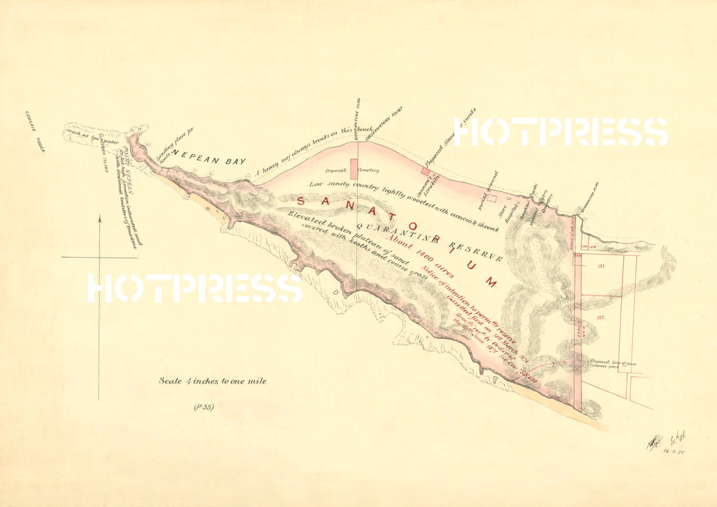 1875 Map of Point Nepean – HotPress Images