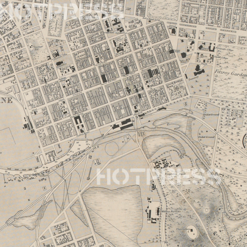 1864 Map of Melbourne | Historical Images of Melbourne – HotPress Images