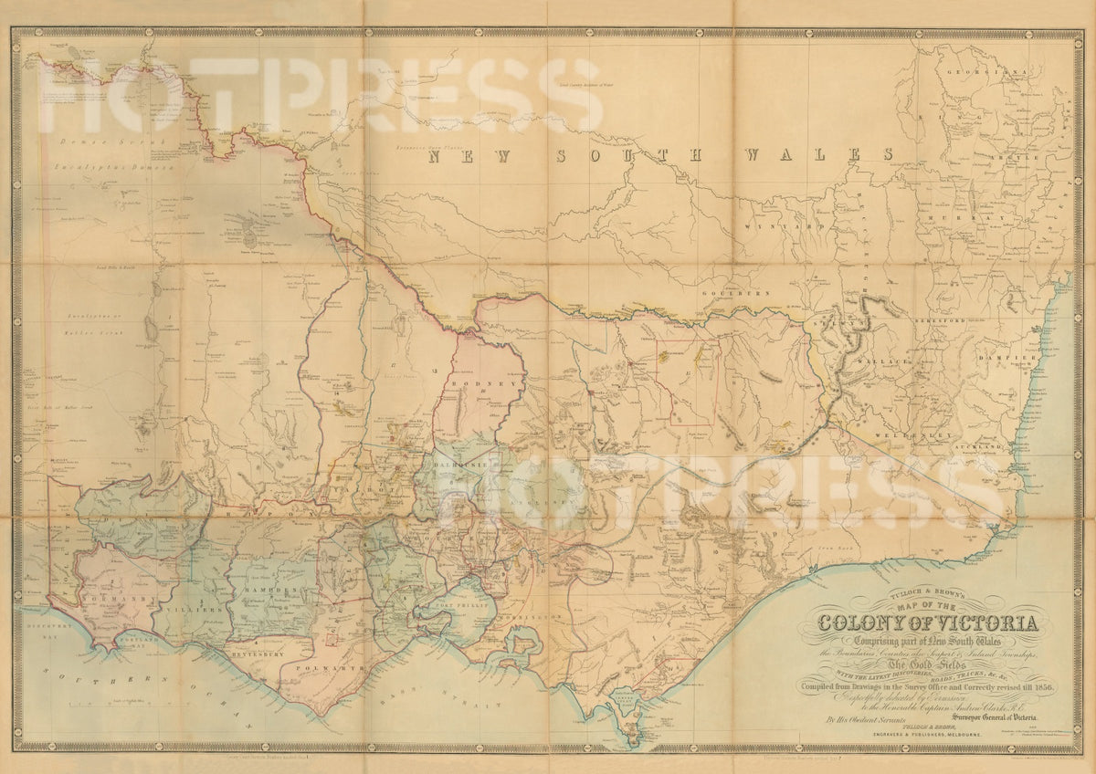 1856 Map of the Colony of Victoria | Historical Images of Victoria ...